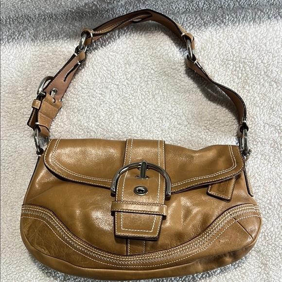 Coach | Bags | Coach Tan Leather Shoulder Bag | Poshmark
